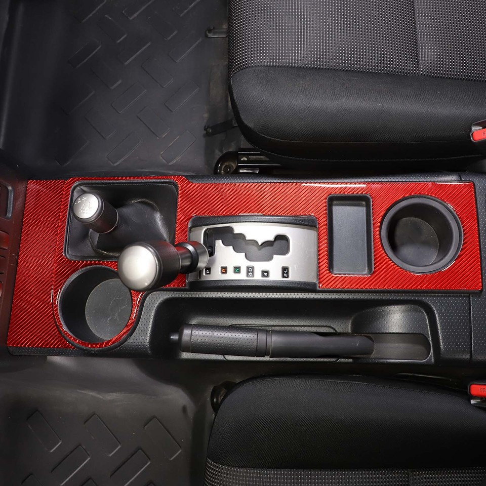 Fits 2007-2014 FJ Cruiser Center Console Panel Trim Sticker Red Carbon ...