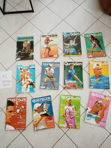 Lot 12 magazines 2003/2004-Le Quotidien Roland Garros-tennis-henin ...