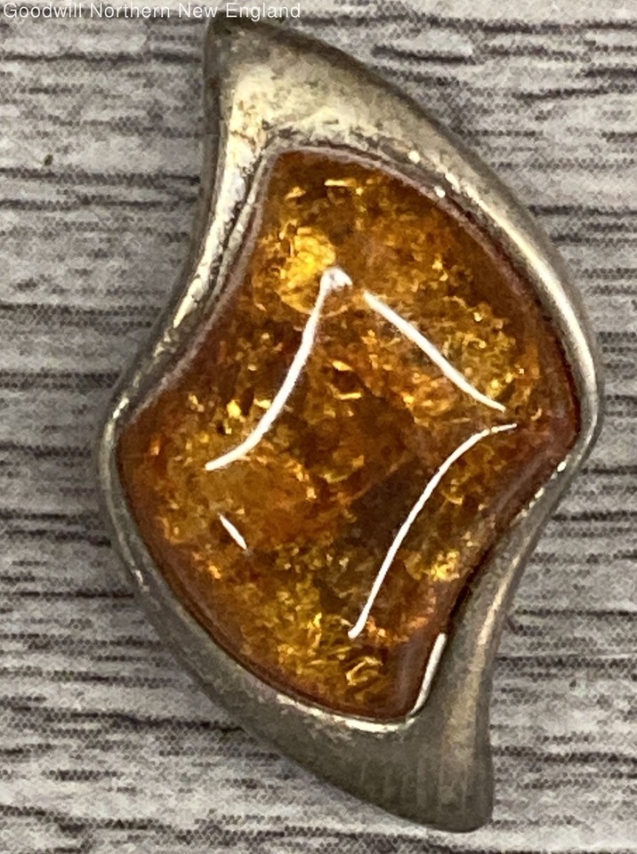 Sterling Silver Jewelry Lot w. Amber Color Stone Square Earrings ...