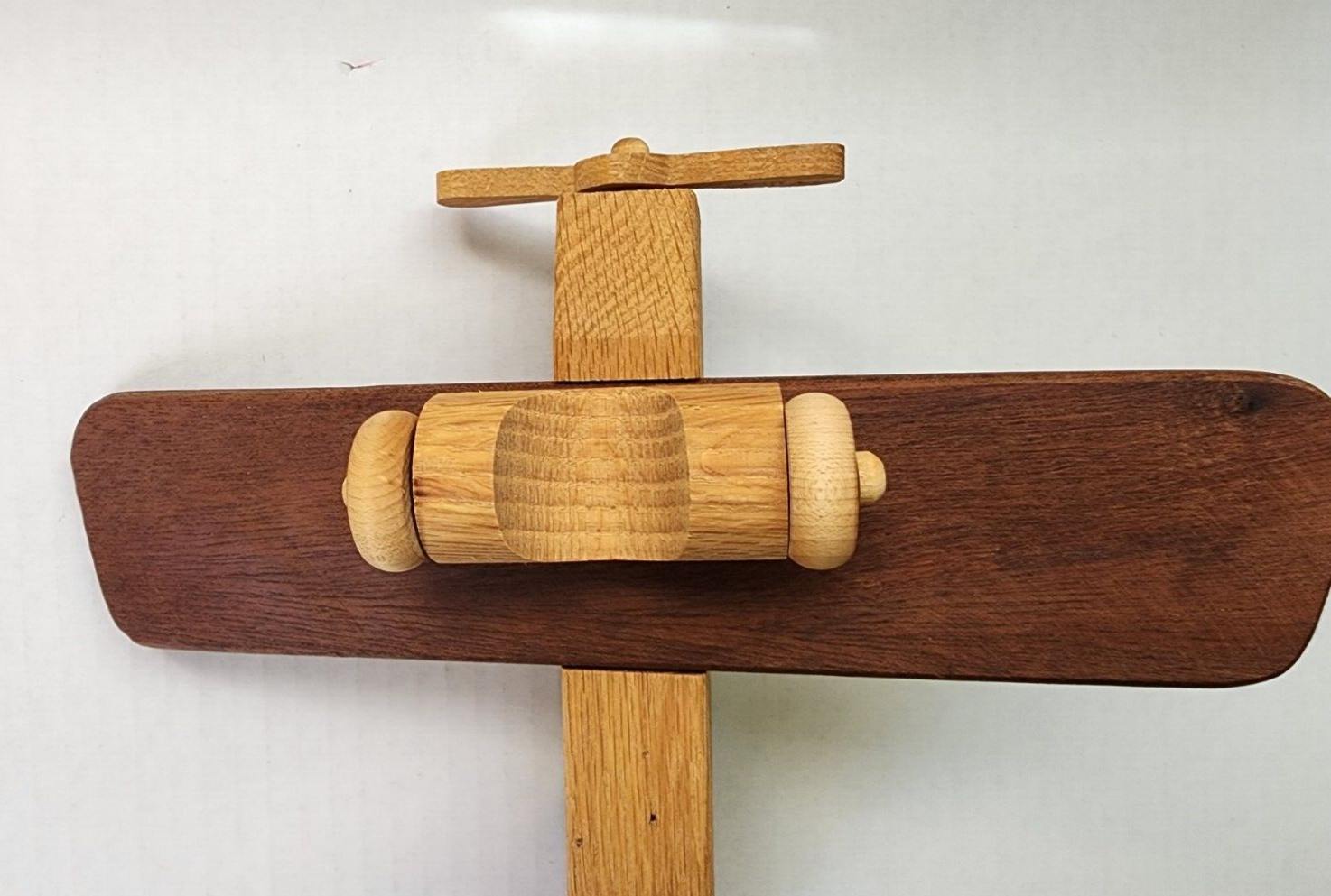 Wood toy airplane handcrafted single wing wheels & prop turn wood ...