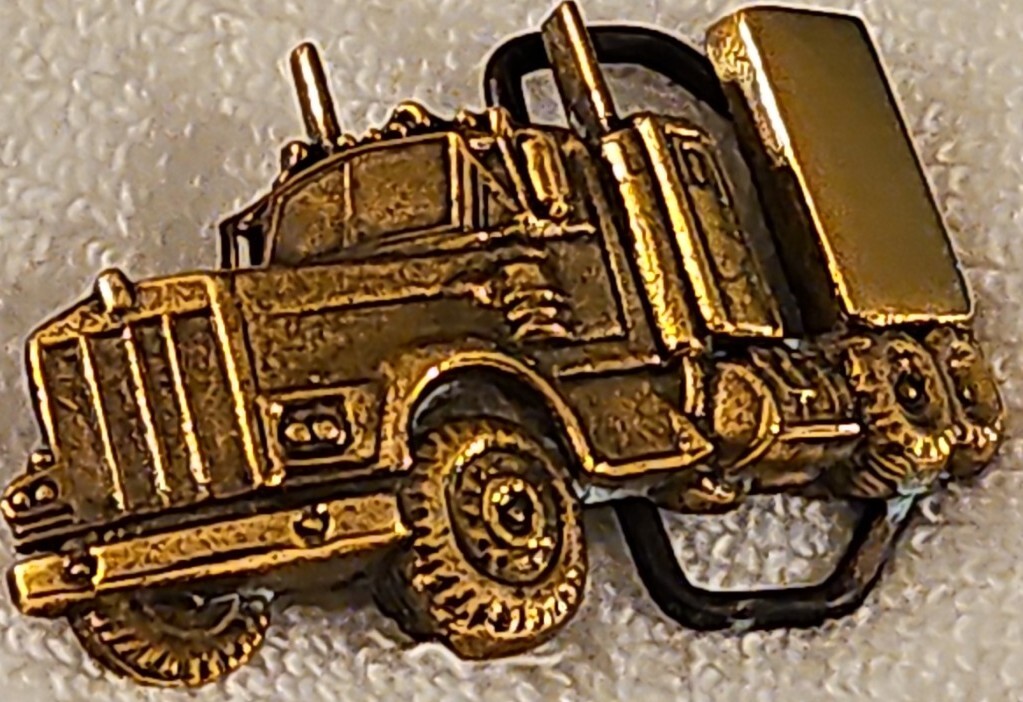 Vintage 70's 1979 Cut Out Semi Truck Baron Solid Bras… - Gem