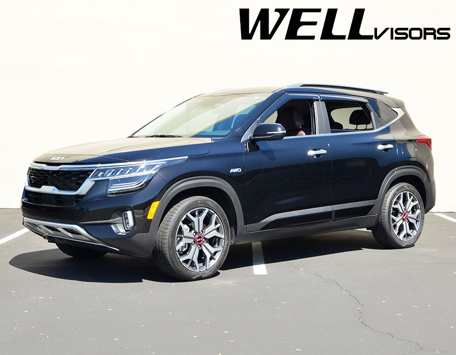 Wellvisors For Kia Seltos 2021-2024 Window Visors Guard Black Trim | eBay