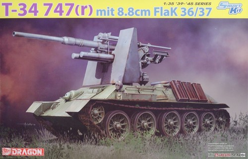 DRAGON 6986 1/35 WWII German T-34 747(r) mit 8.8cm FlaK 36/37 (Plastic ...