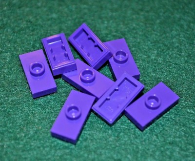 (8) 1x2 Purple Tile w/ Center Connector Nub (Jumper) Bricks ~ New Lego ...