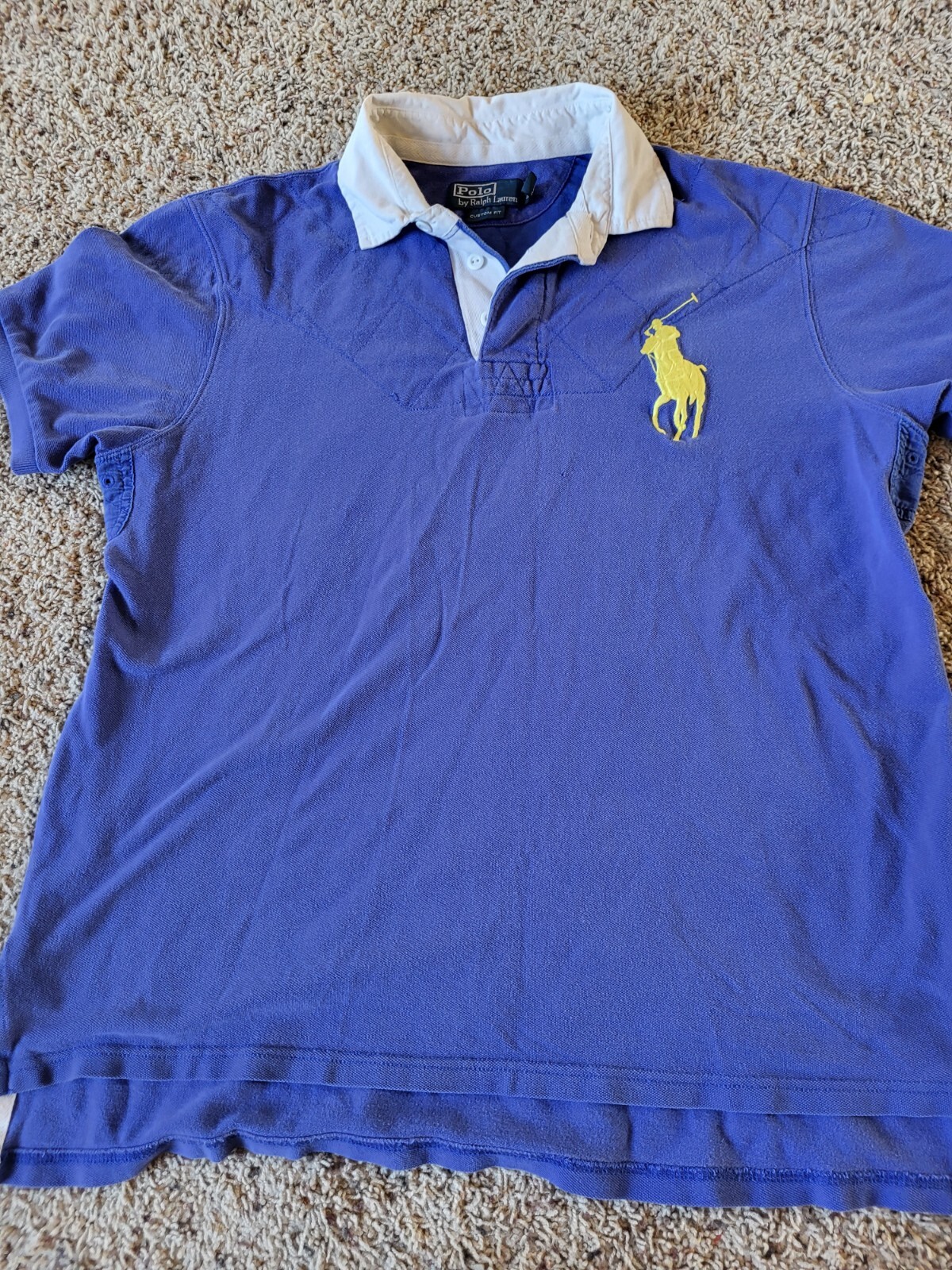 Polo Ralph Lauren Men's Rugby Golf Shirt Blue Quilted… - Gem