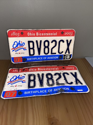 Vintage Ohio 2005 Bicentennial License Plates: 2 Plates, Front And Back ...