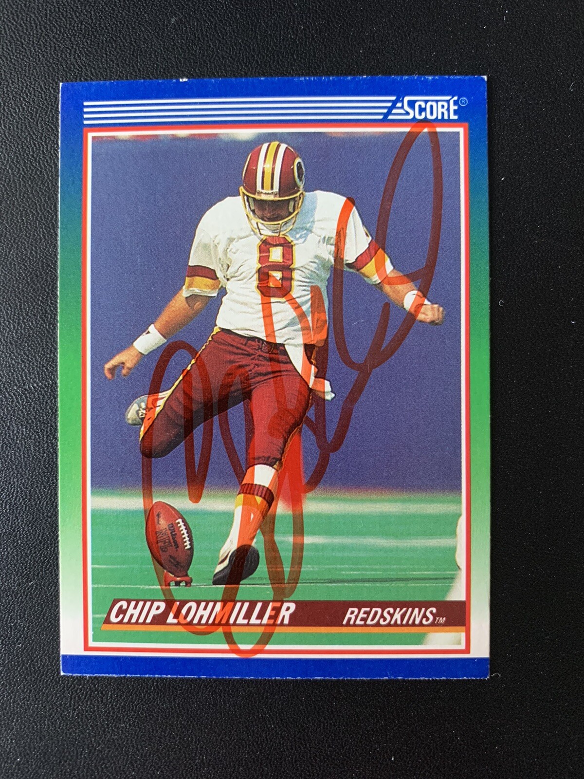 Chip Lohmiller Signed 1990 Score #341 Card Washington Redskins ...