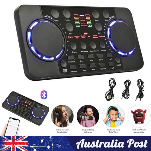 V300 Pro Sound Card Stereo Audio Interface Mixer Sound Board for Live ...