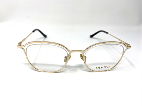 MENIZZI EYEGLASSES FRAME M4082 48/18/140 01 GOLD ROUND METAL UG39 | eBay