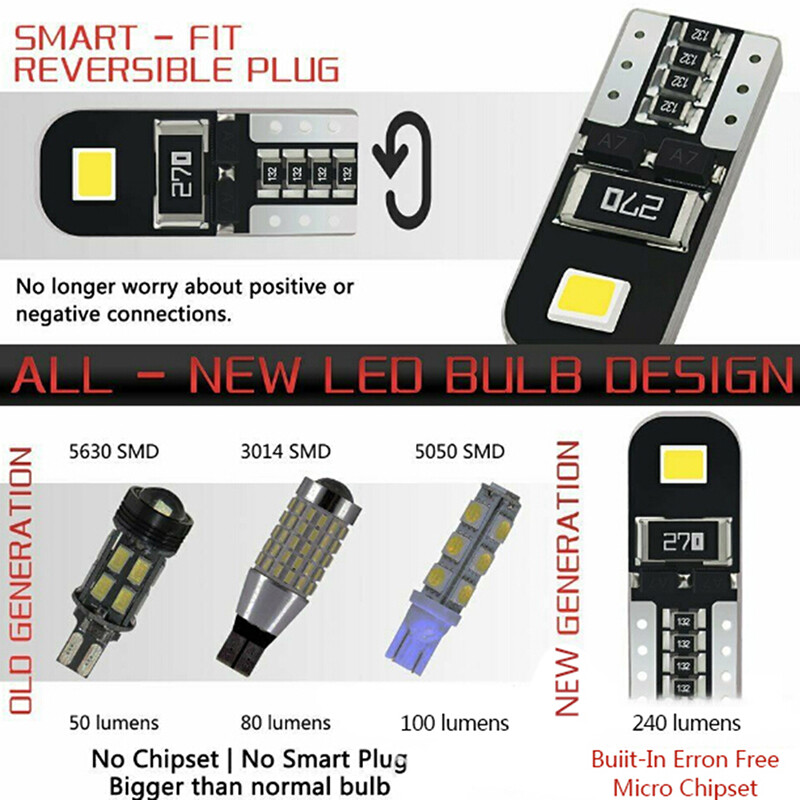 10X Canbus T10 W5W 192 168 194 LED Light Xenon White 6000K 5730-SMD ...