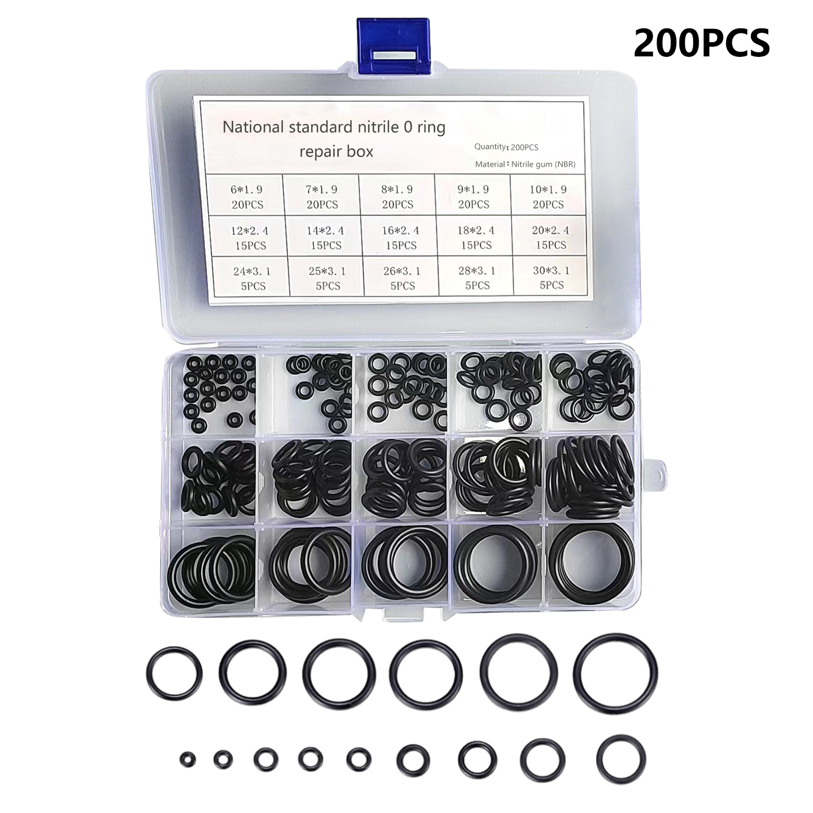 200pcs DIY Crafts Repair O Ring For Plumbing 15 Sizes Black Faucet ...