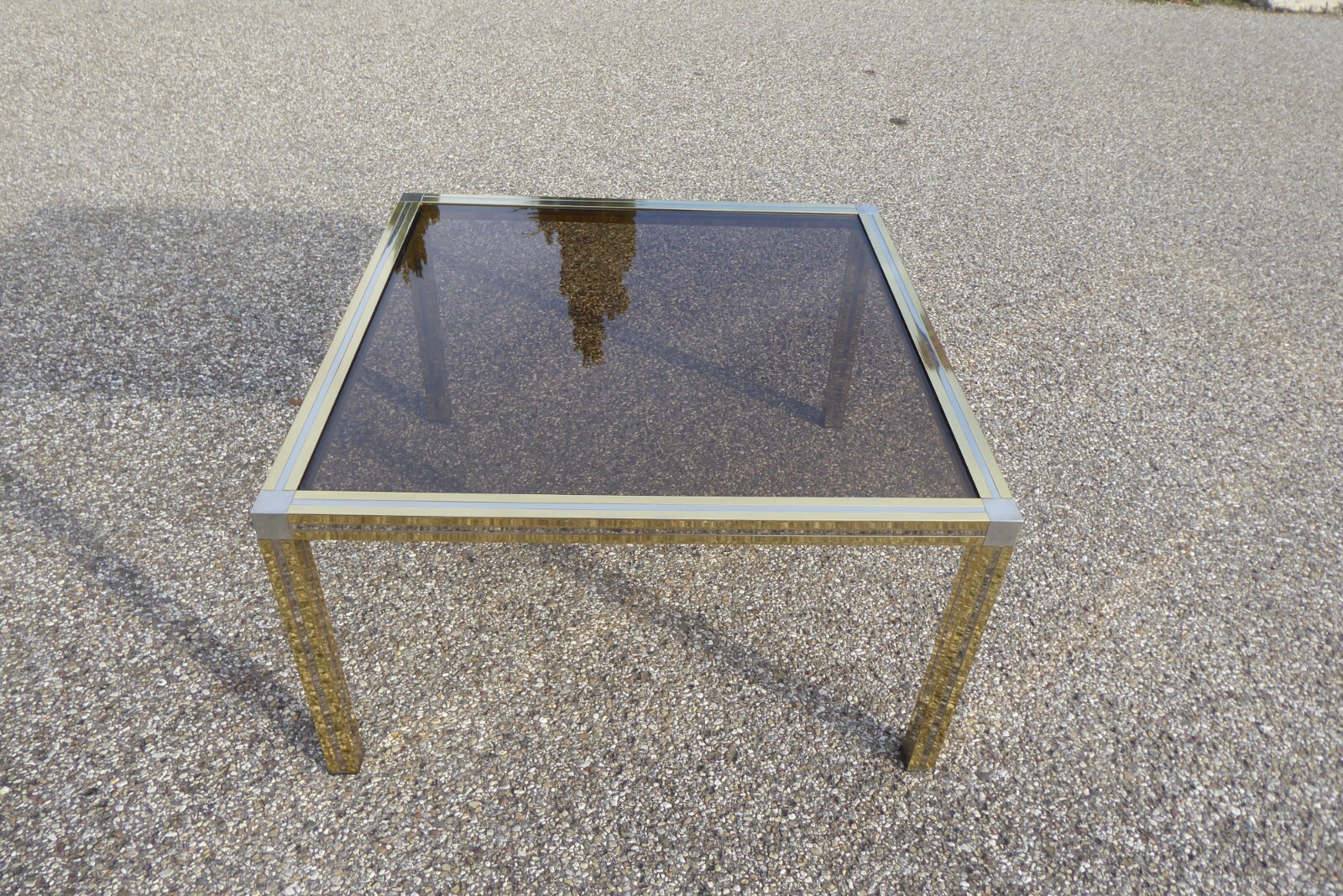 Designer Glastisch Beistelltisch Tisch Vintage 70ER 80ER Chrom ...