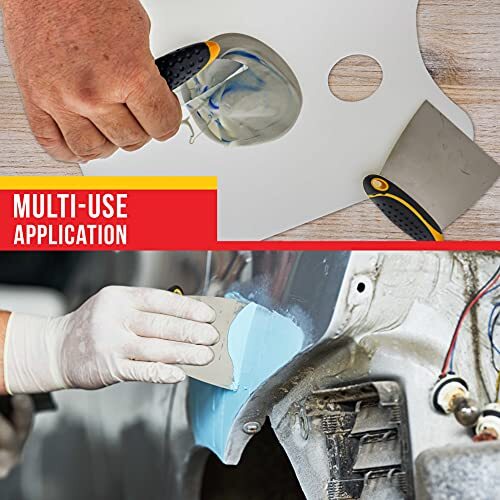 4 Pack Steel Body Filler and Putty Spreaders Scrapers Set with Handles ...