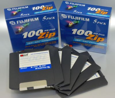 FujiFilm 100MB Zip Disk 5-Pack Brand New Sealed IBM Formatted Mac ...