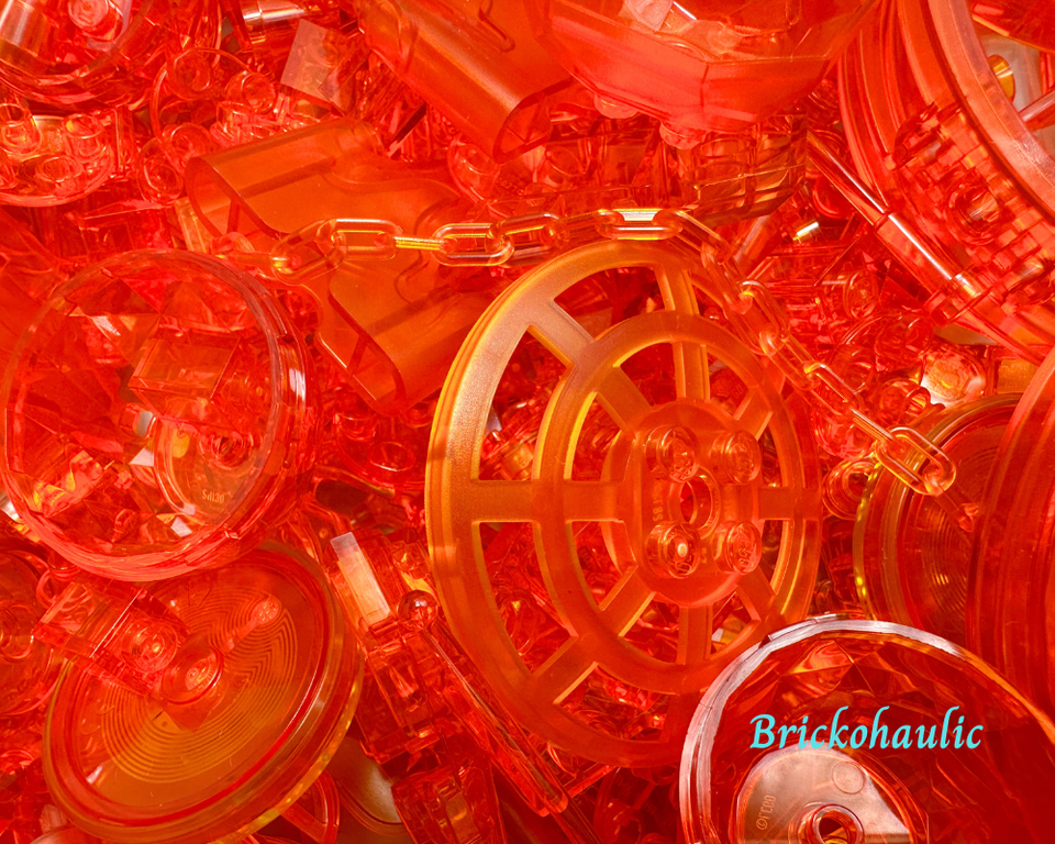Lego Trans-Orange Color Sorted Bricks Plates Parts Bulk Assorted Lot ...