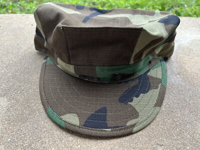 USGI Woodland Camo Utility Patrol Hat BDU Cap Type II Size Large BRAND ...