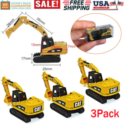 3x 1:160 N Scale Miniature Excavator Engineering Vehicle Diecast Mini ...