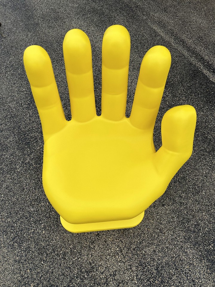 GIANT Yellow right HAND SHAPED CHAIR 32" tall adult 70's Retro iCarly ...