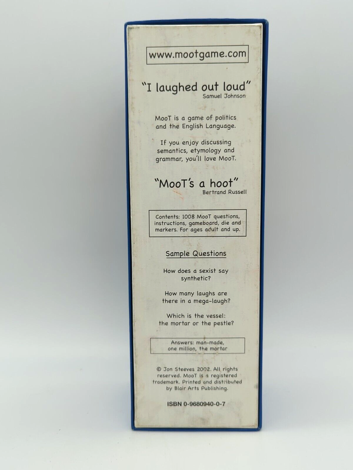 MooT The Worlds Toughest Language Game Complete Cards Board Blair Arts ...