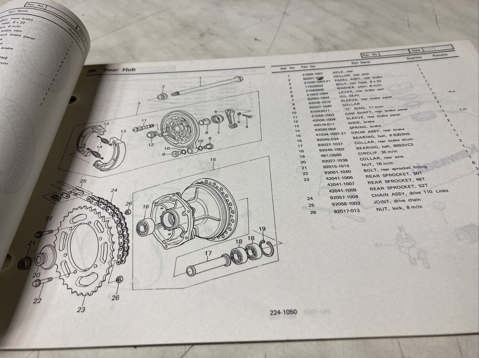 Kawasaki Kx250 A4 Kx 250 Parts Catalogue List | eBay
