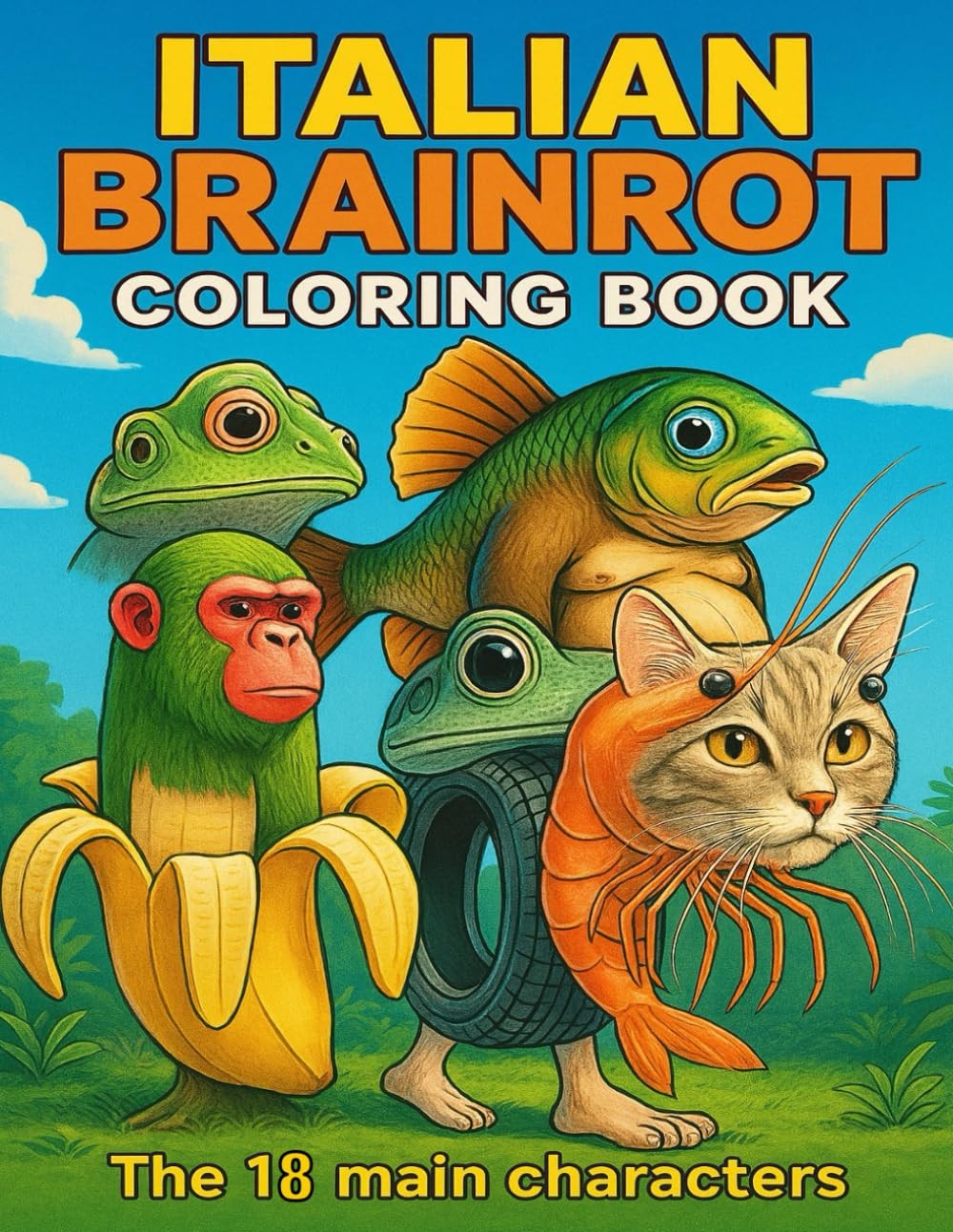 Italian Brainrot Coloring Book: Color your favorite Italian Brainrot ...