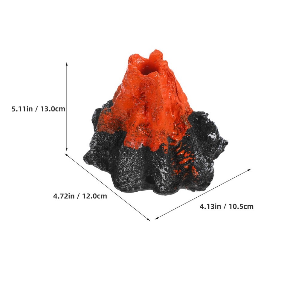 Mini Volcano Statue Decor Erupting Volcano Model For Fish Tank Garden ...