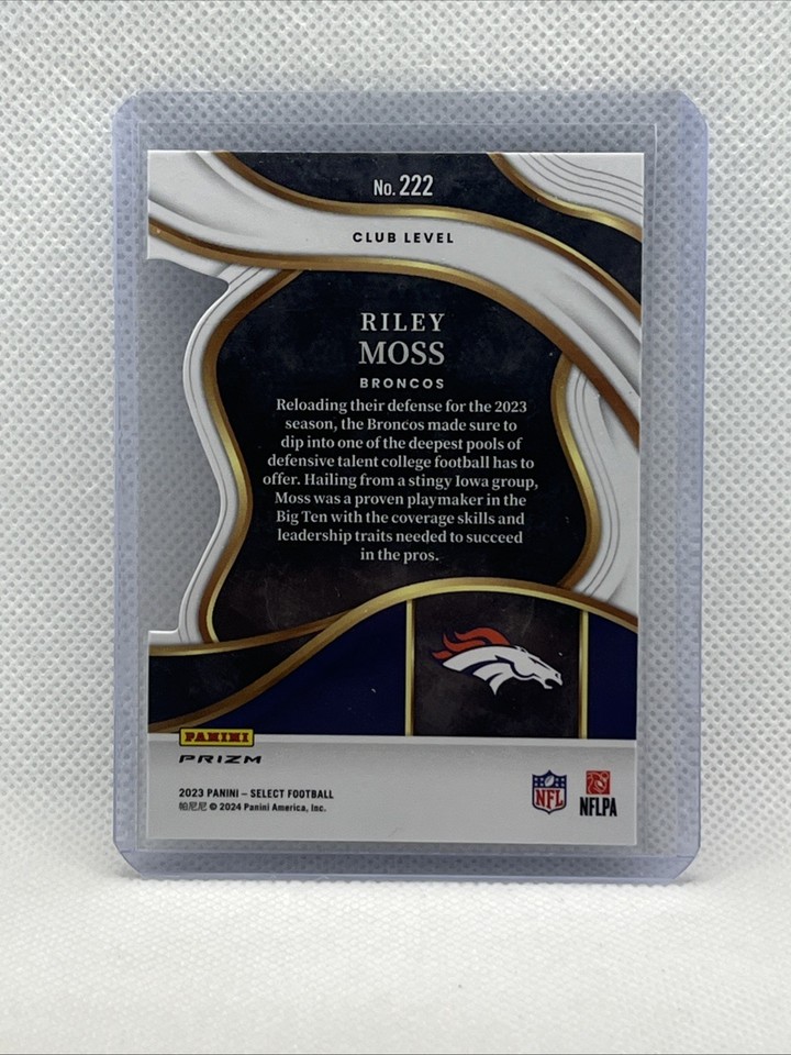 Denver Broncos - Riley Moss - 2023 Select - Club Level Silver Prizm Die ...