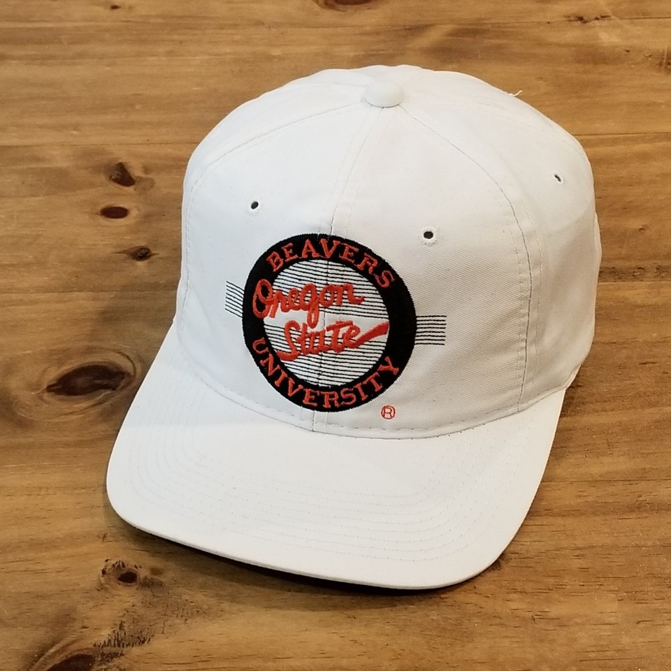 Vintage Oregon State Beavers Hat The Game Circle Logo 90s White One ...
