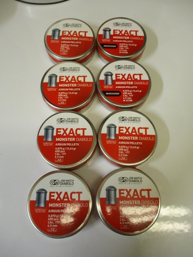 8 TINS OF 400 JSB EXACT MONSTER DIABOLO .177 CAL PELLETS 13.43 GR | eBay