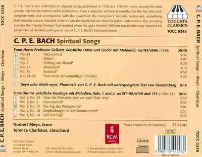 NORBERT MEYN / TERENCE CHARLSTON BACH: SPIRTUAL SONGS NEW CD ...