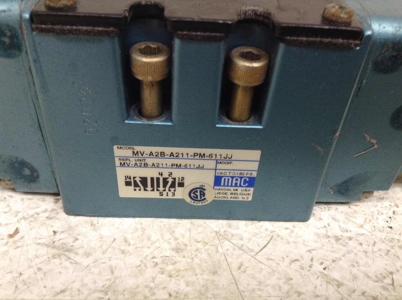 MAC MV-A2B-A211-PM-611JJ PME-611JJ 24 VDC Valve MVA2BA211PM611JJ ...