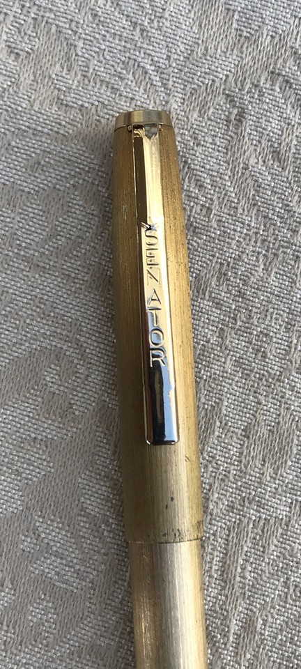 Vintage Senator Cap Actuated Ballpoint Pen, Germany, Matte Gold Finish ...