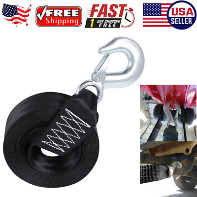 HEAVY DUTY BOAT TRAILER TOW REPLACEMENT WINCH STRAP ROPE 2" x20' WITH ...