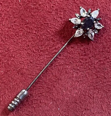 Vintage 925 Silver Joseph Cleary Stick Pin with CZ Diamonds and signed ...