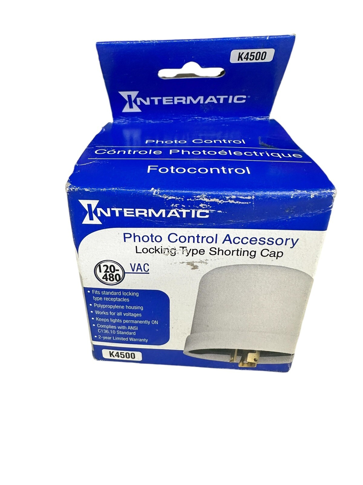 1-INTERMATIC K4500 LOCKING Type SHORTING CAP 120-480 VAC PHOTO CONTROL ...