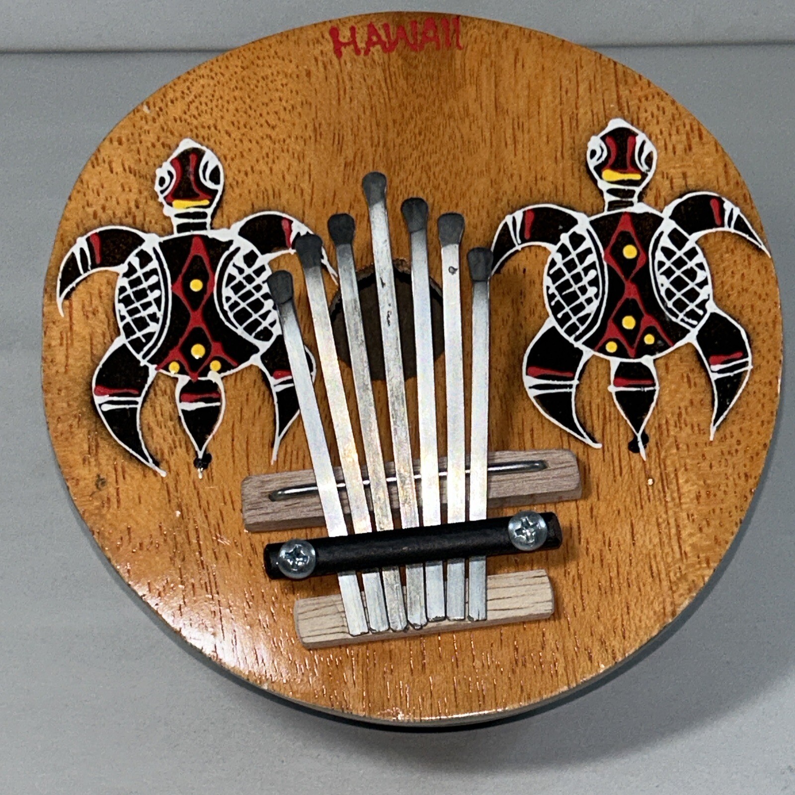 Hawaiian Kalimba Musical Coconut Shell Thumb Harp Handpainted Sea ...