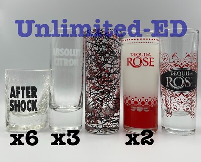 SET of 13 - Absolut Citron Vodka/Tequila Rose/After Shock Shot Glasses ...