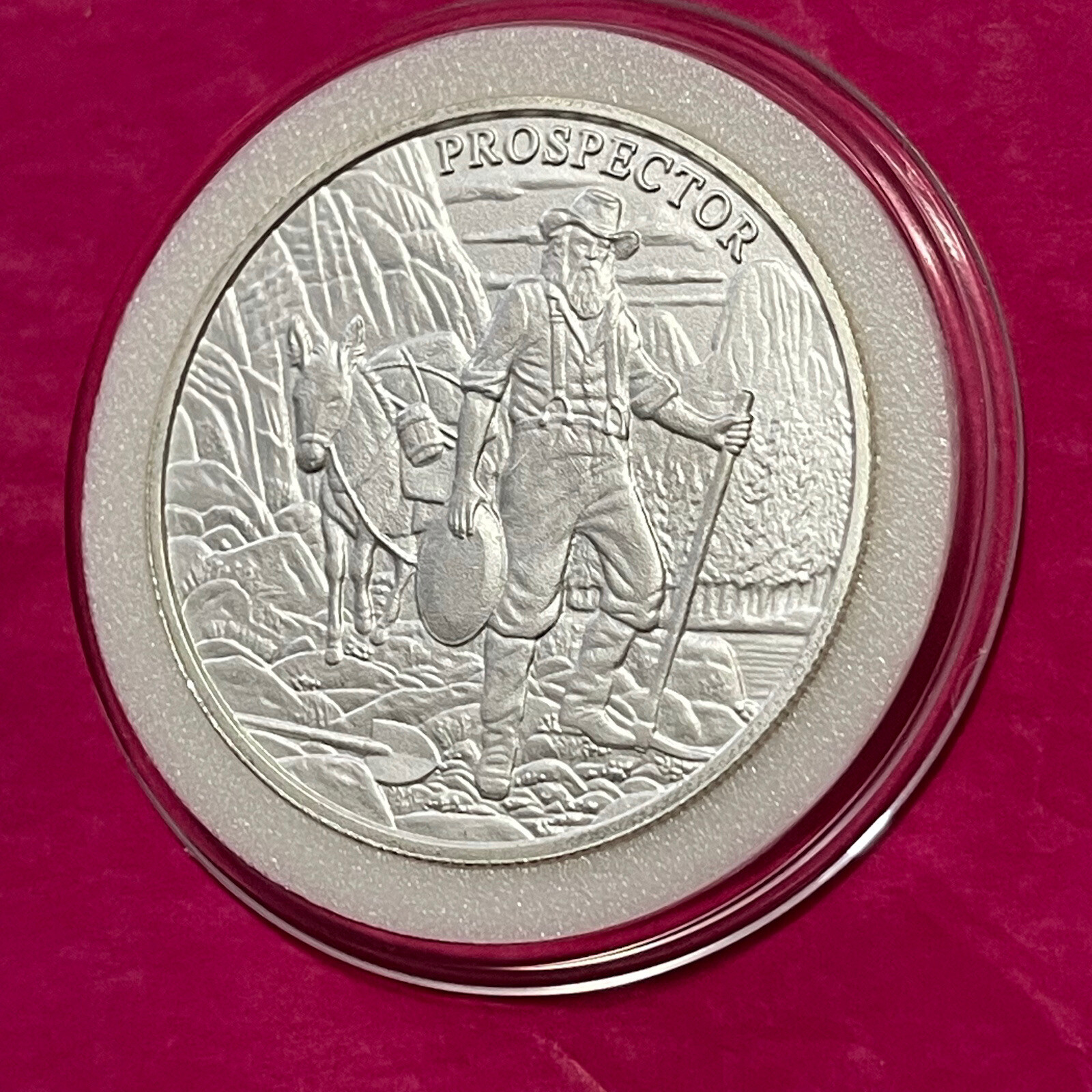 Western Prospector Gold Panner Coin 1 Troy Oz .999 Fine Silver Round ...
