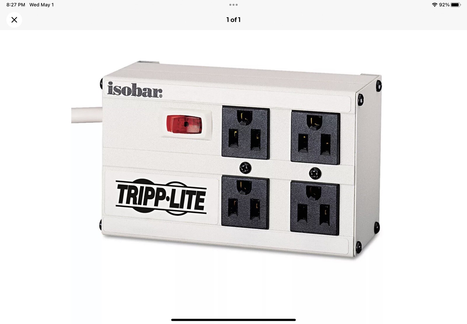 Tripp Lite ISOBAR4 Isobar Surge Suppressor 4 Outlets 6 ft Cord 330 Joules Light | eBay
