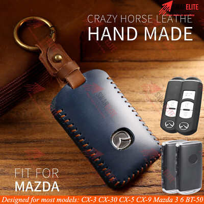 Genuine Leather Key Fob Cover | Case for Mazda CX-9 CX-5 CX-30 CX-3 ...