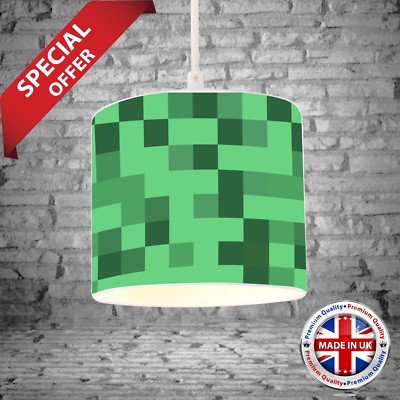 Handmade Lampshade MINECRAFT Inspired Blue Floor Lamp Ceiling Shade ...