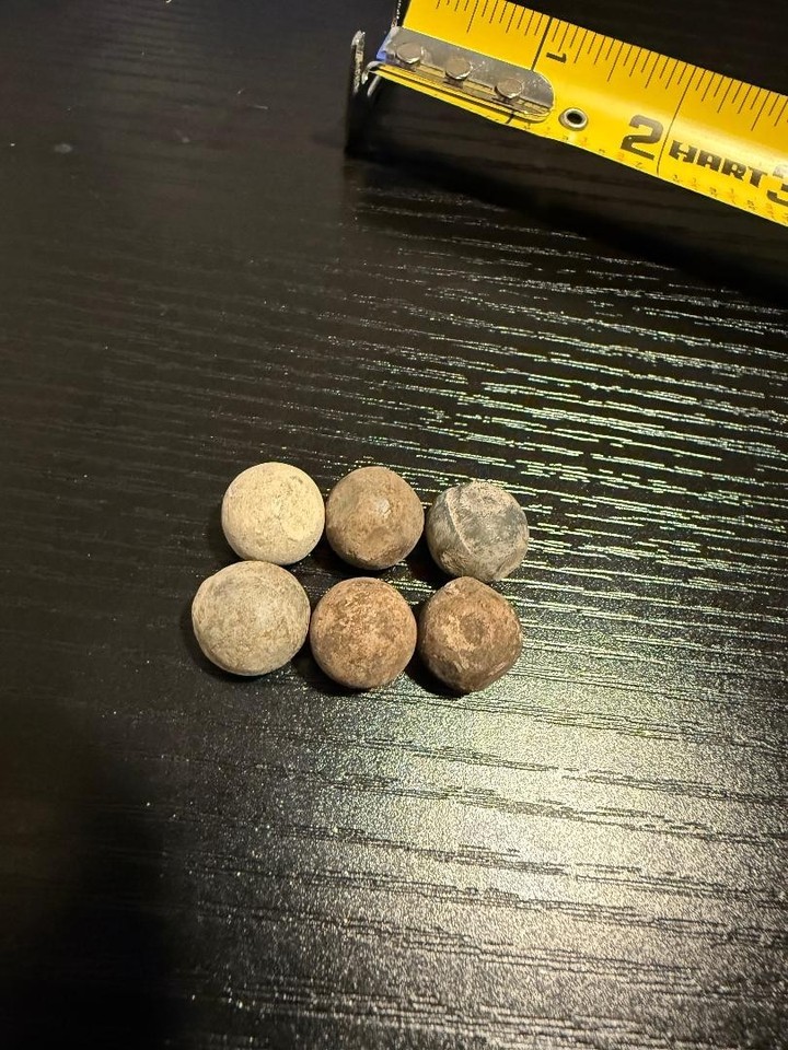 6 CIVIL WAR Bullets Round Ball Musket Bullet N. Carolina Found Back ...