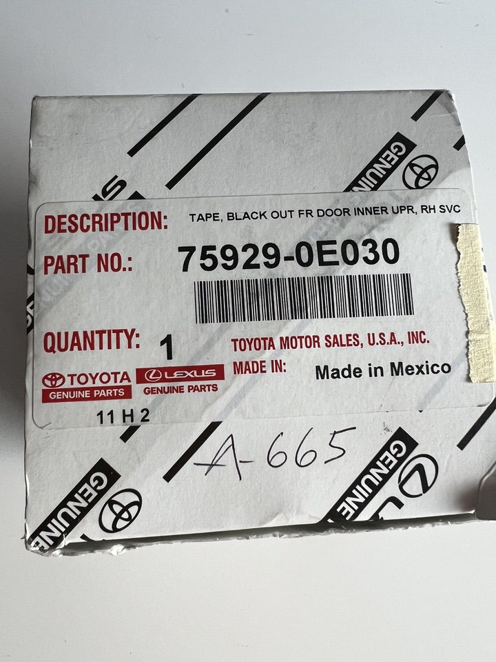 Genuine OEM Black Out Tape for Toyota 759290E030 | eBay