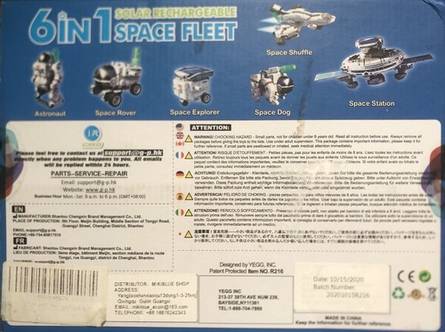6 in 1 Solar Rechargeable Space Fleet Robots Learning Kit NEW ...