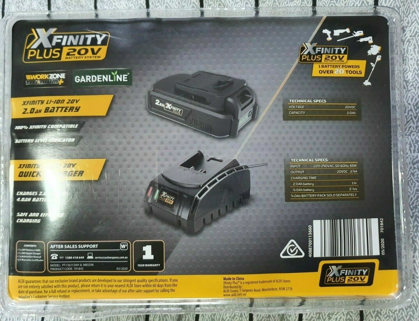 Xfinity Plus 20V Quick Charger & 2.0Ah Battery Workzone Titanium ...