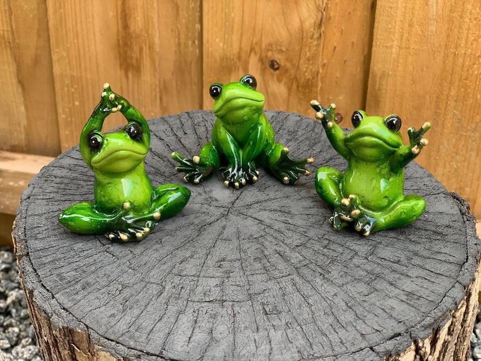 Yoga Frogs Decorative Frog Figurines Fairy Garden Home Decor Ornament 3 ...