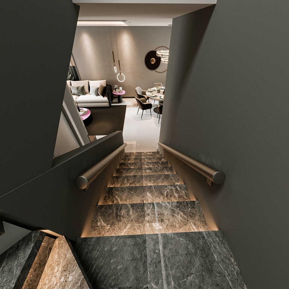 ELSA Anodized Aluminum Staircase Handrail - Inox Color- Stainless Steel ...