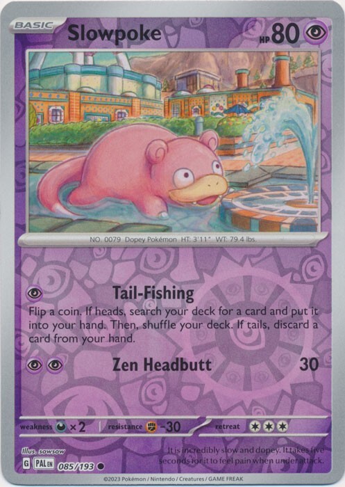 Reverse Holo Slowpoke 085/193 Common SV02: Paldea Evolved Pokemon TCG ...