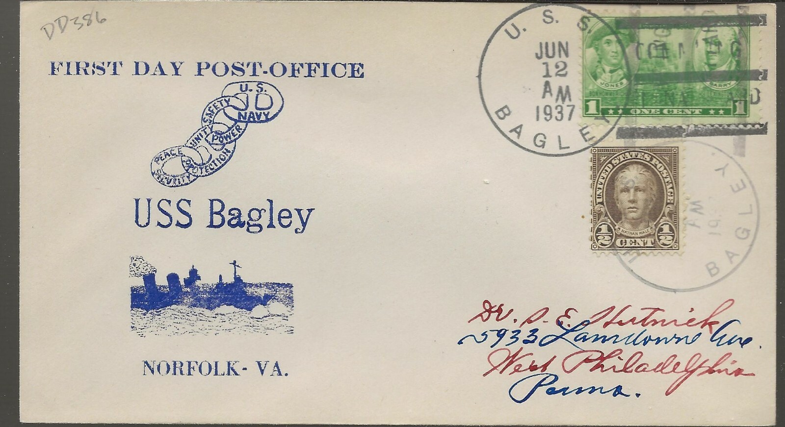 1937 Cover USS Bagley DD 386 Pearl Harbor | eBay