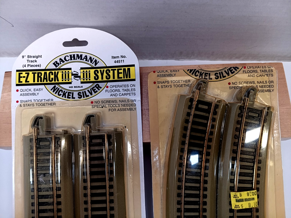Bachmann EZ Track HO Scale 9" Straight & Curved Nickel Silver Train ...